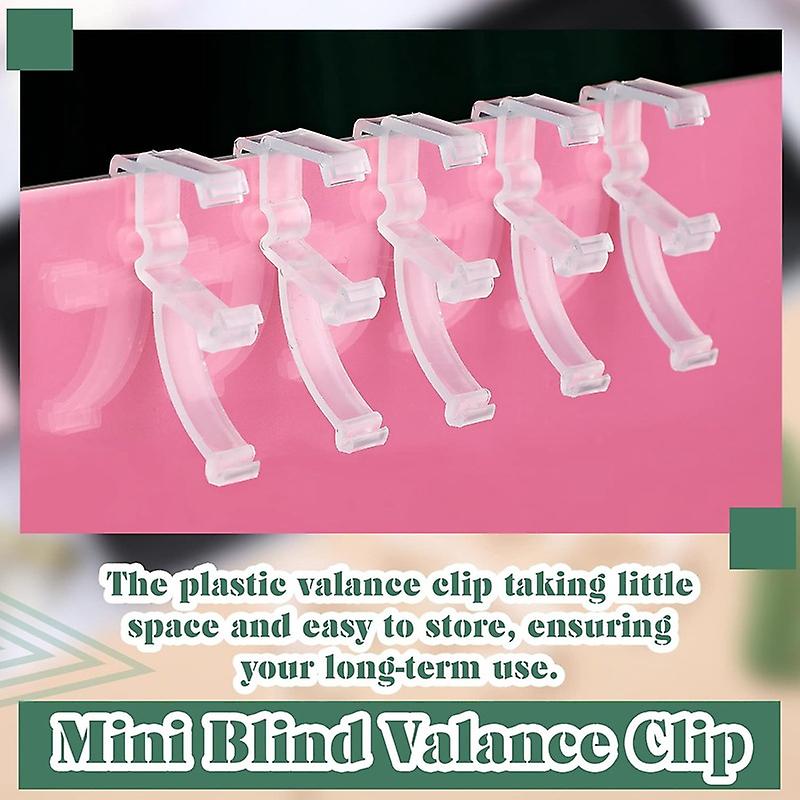 20 Pieces 2 Inch Valance Clips Clear Mini Blind Clips Hidden Window ...
