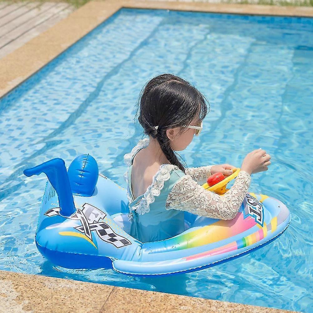 Rocket shaped swimming pool float inflatable swim ring with steering ...