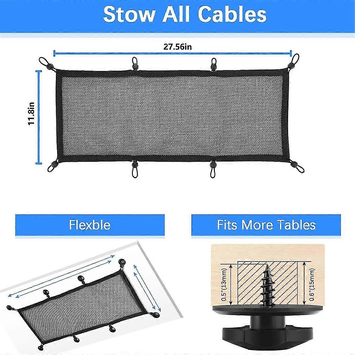 Under Desk Cable Management Net Kit,Capacity Cord Organizer Net Under ...