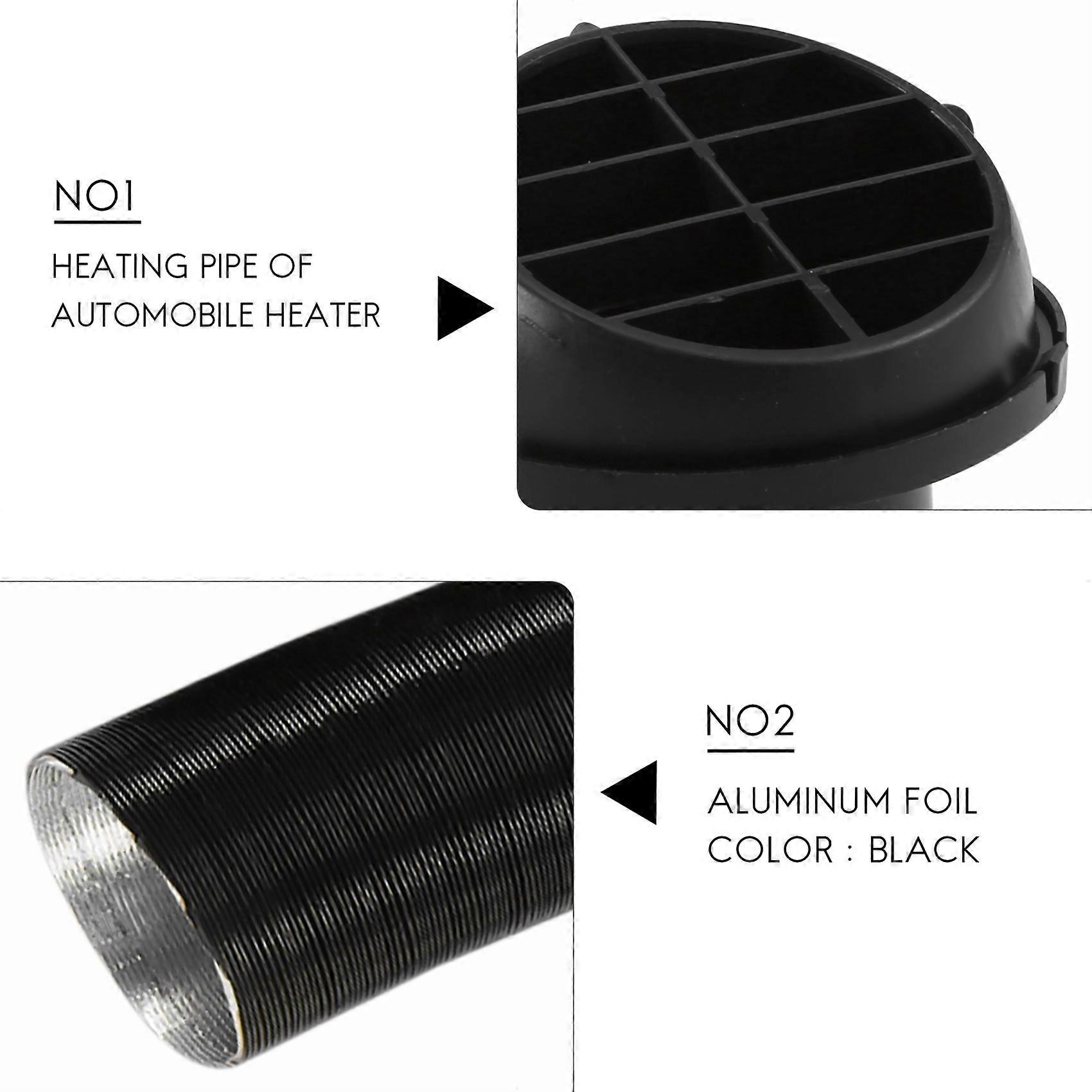 60mm Car Auto Heater Pipe Duct T Piece Warm Air Outlet Vent Hose Clips ...