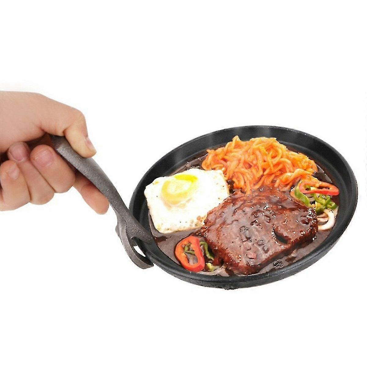 3 Sizes Cast Iron Steak Fajita Sizzling Platter Plate Bbq Grill Pan ...