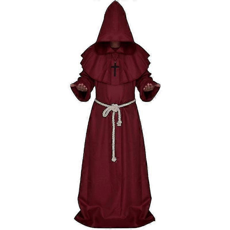 Adult Monk Robe Cloak Cape Friar Medieval Priest Performance Cosplay ...