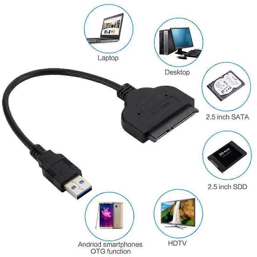 USB 3.0 to SATA III Cable Adapter USB3.0 SATA Support 2.5 Inches ...