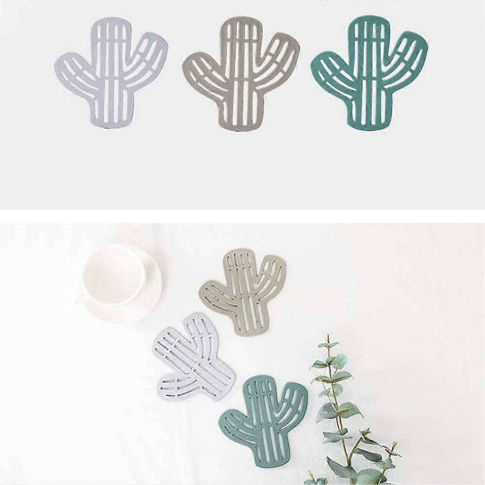 Cute Cactus Cup Coasters Mats for Drink TPR Bowl Mat Wine Glass Pad Mug ...