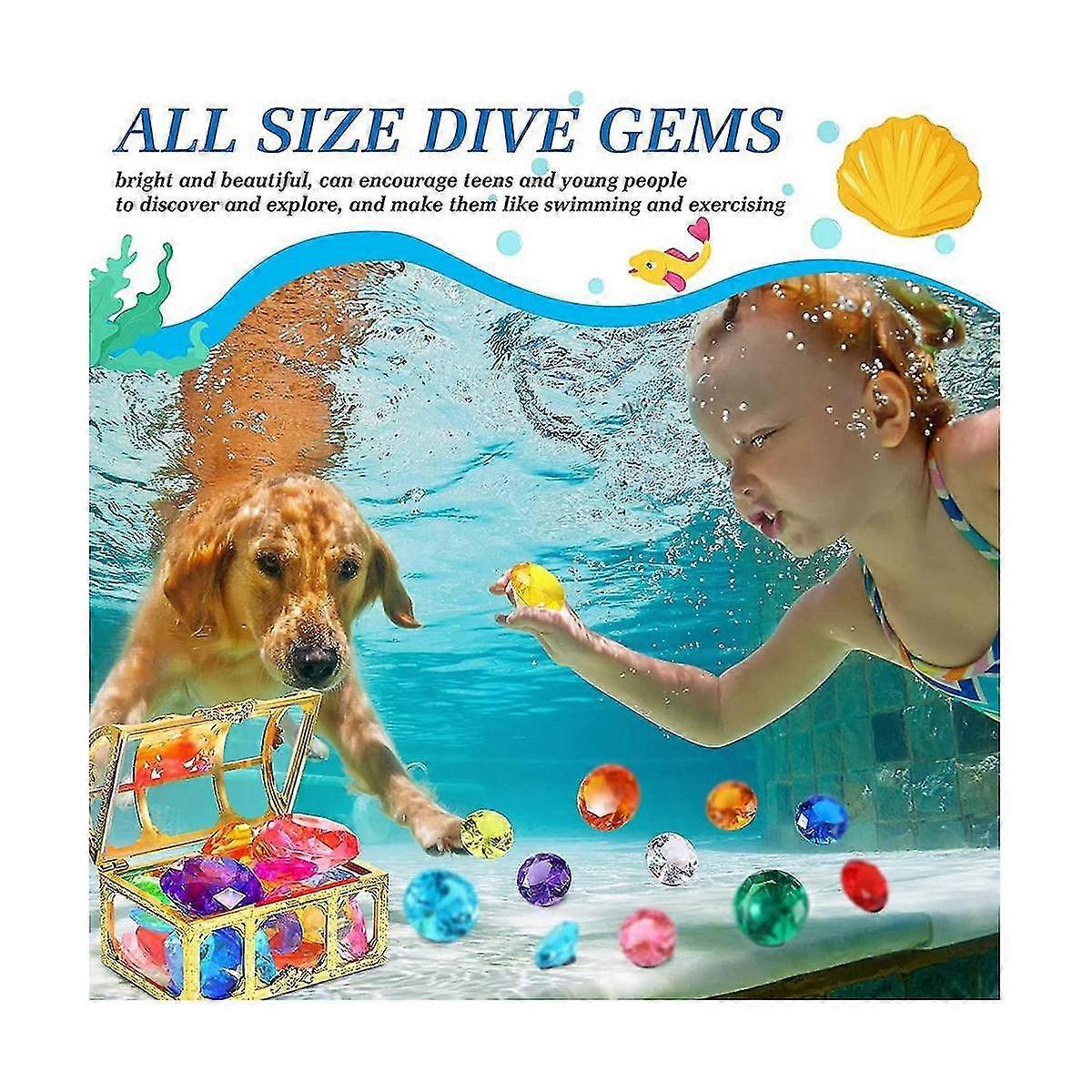 40pcs Diving Gem Pool Toys Include Colorful Diamonds Set Dive Toy ...