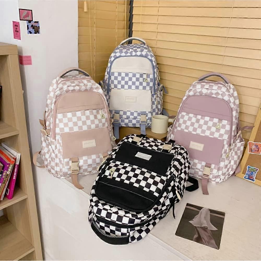 Travel Checker Backpack for Women Cute Aesthetic Checkerboard Backpack ...
