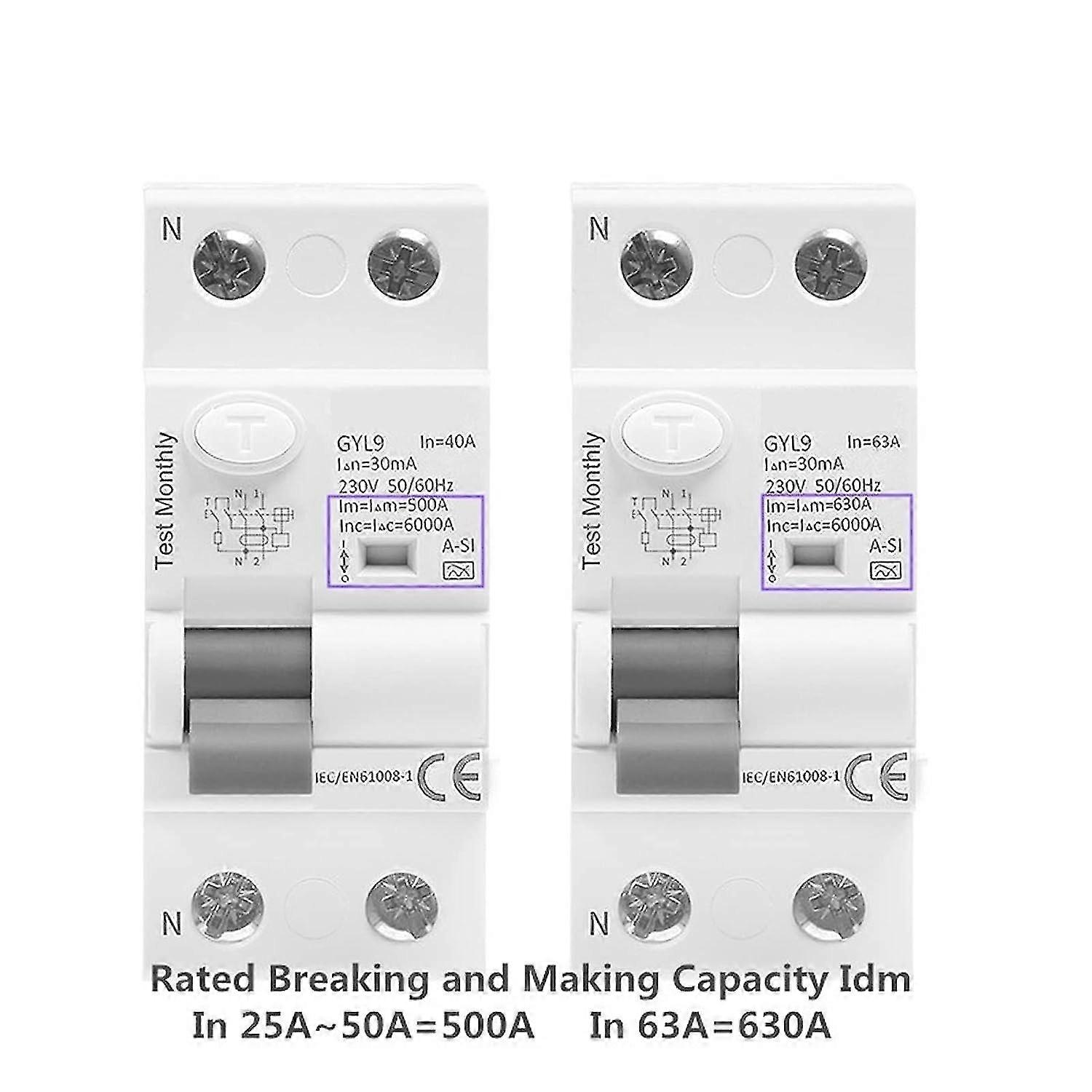 Gyl9 2pole Typea-si Type Electromagnetic Residual Current Device 40a ...