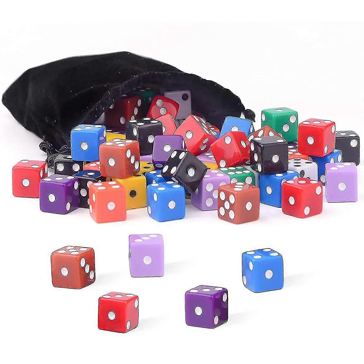 100 Pieces Game Dice Set - Square Corner Dice in 10 Colors with Storage ...