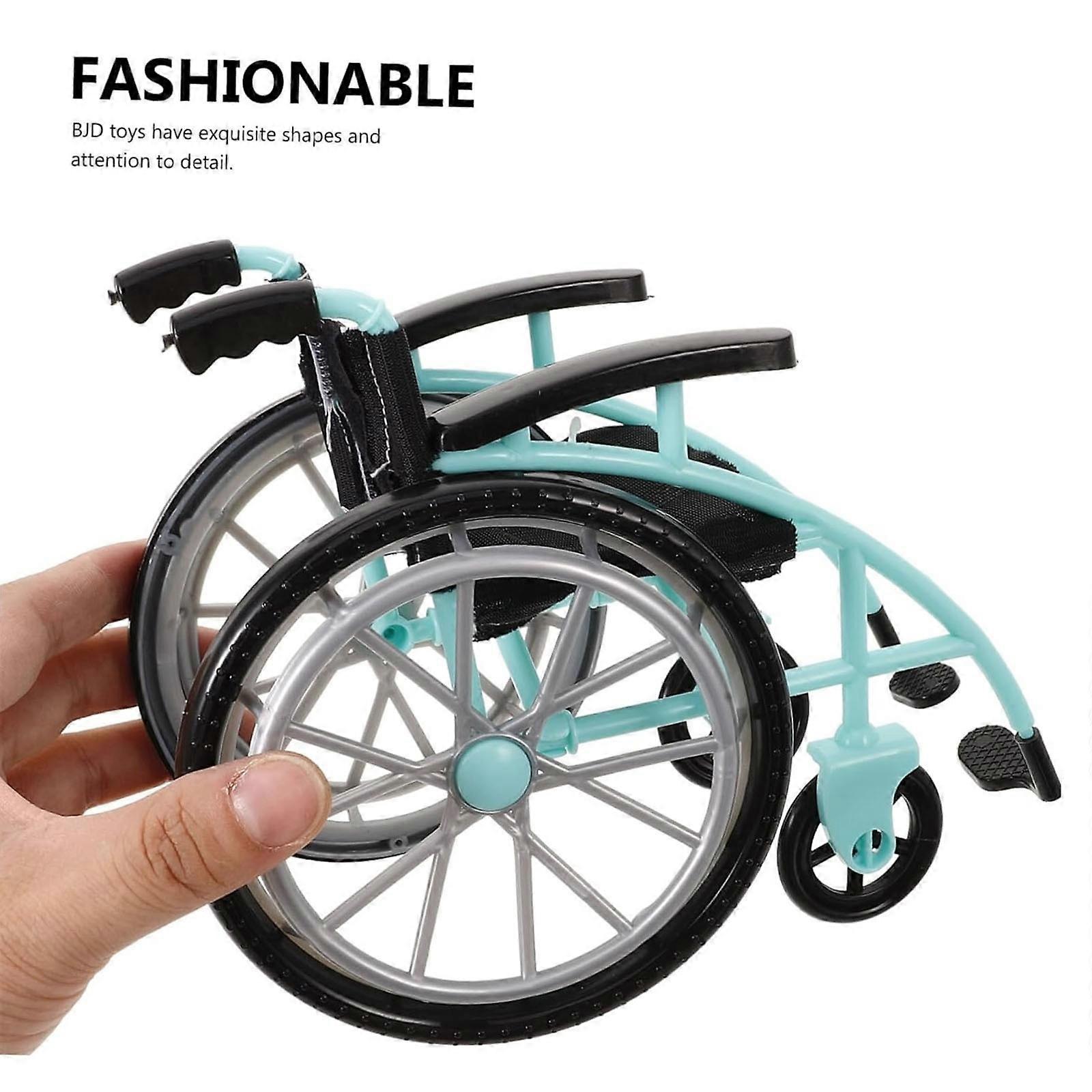 1 Set Docka Rullstol Och Kryckor Lekställning Röd Mini Rullstol Modell ...