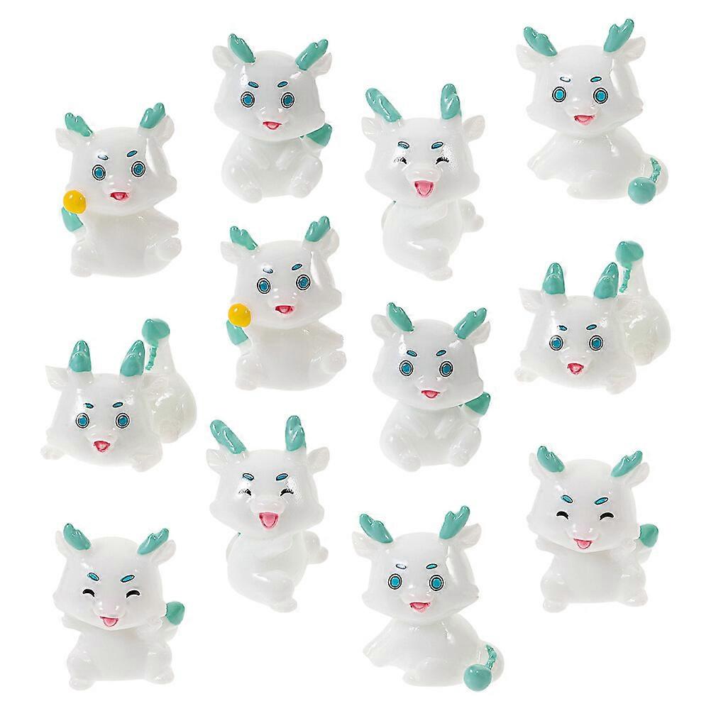 12pcs Cartoon Small Dragon Ornament Miniature Chinese Dragon Statue New ...