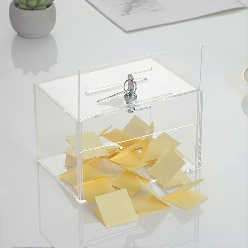 Transparent Donation Box Suggestion Box with Lock Complain Letter Box ...