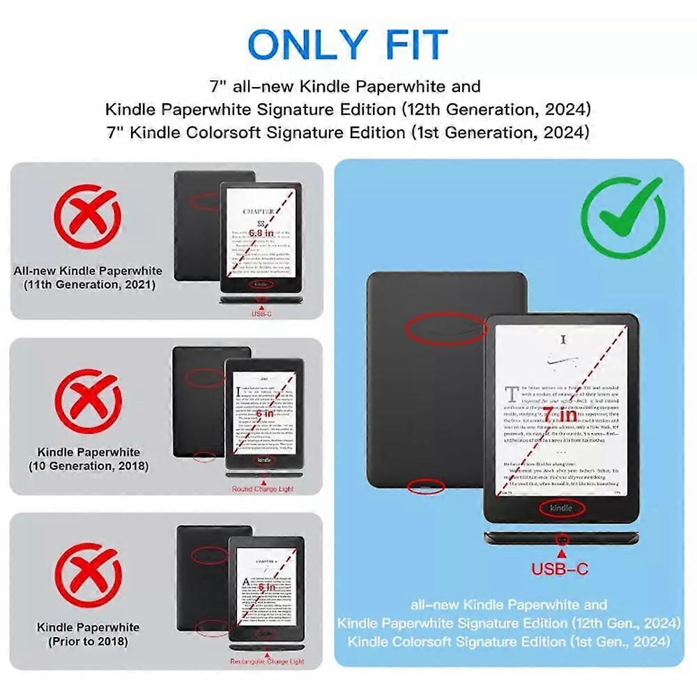 For Kindle Paperwhite 12th 7 inches 2024 Transparent Case for Kindle ...