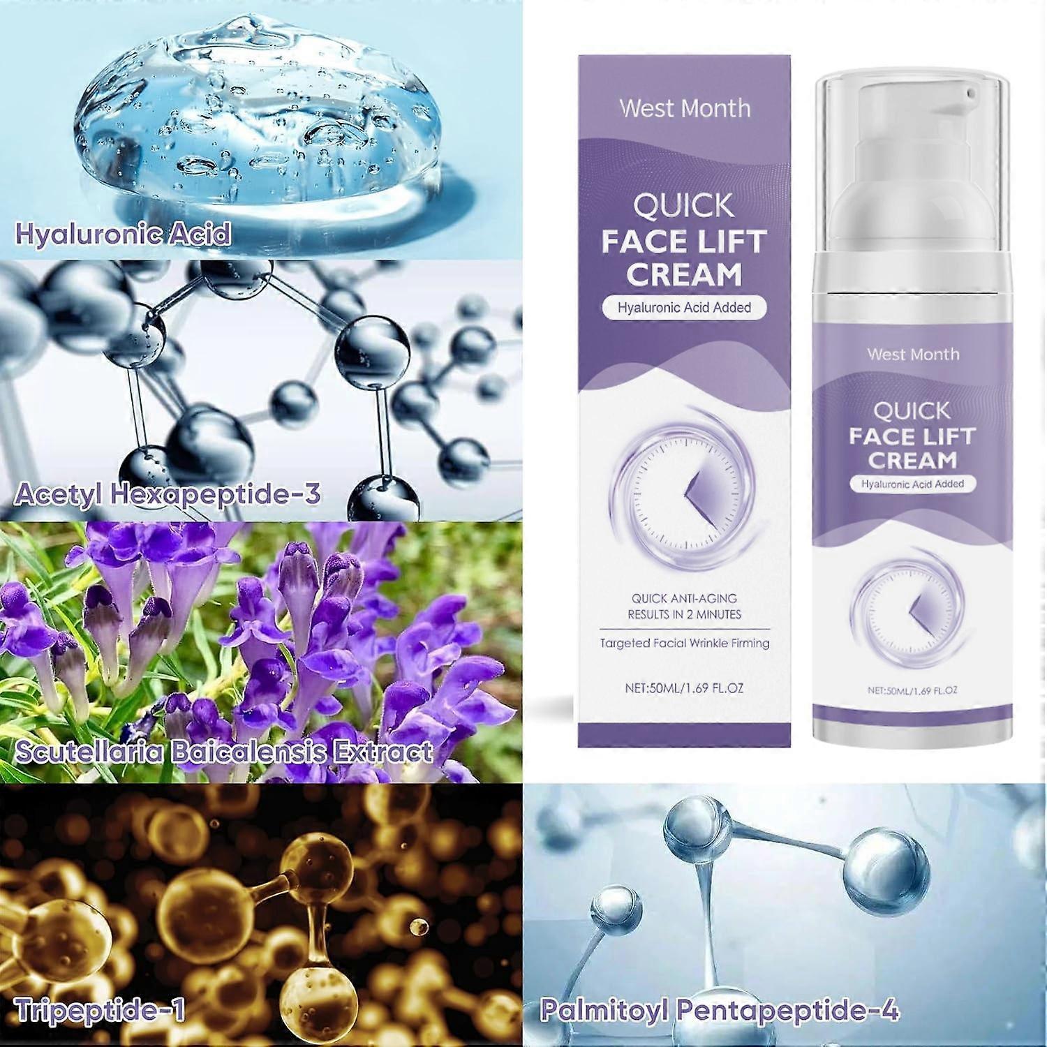 Instant Face Lift Cream, 2 Minutes Temporary Skin Tightening Cream ...