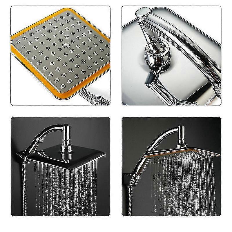360 Swivel Joint 9 Inch Square Rainfall Overhead Shower Head Ionic ...