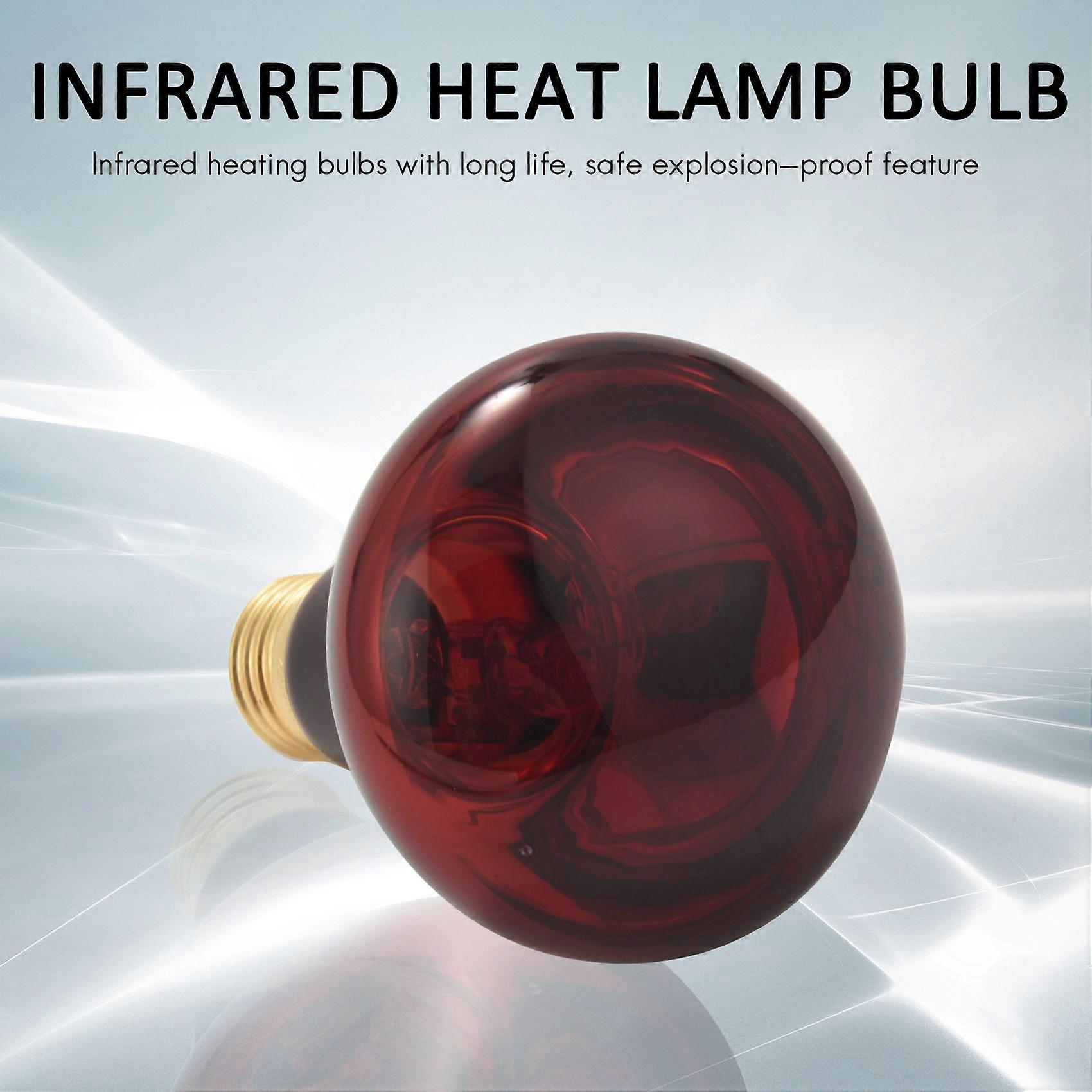 100W 2 Pack Infrared Heat Lamp Bulb Red Light Heat Bulbs for Pet ...