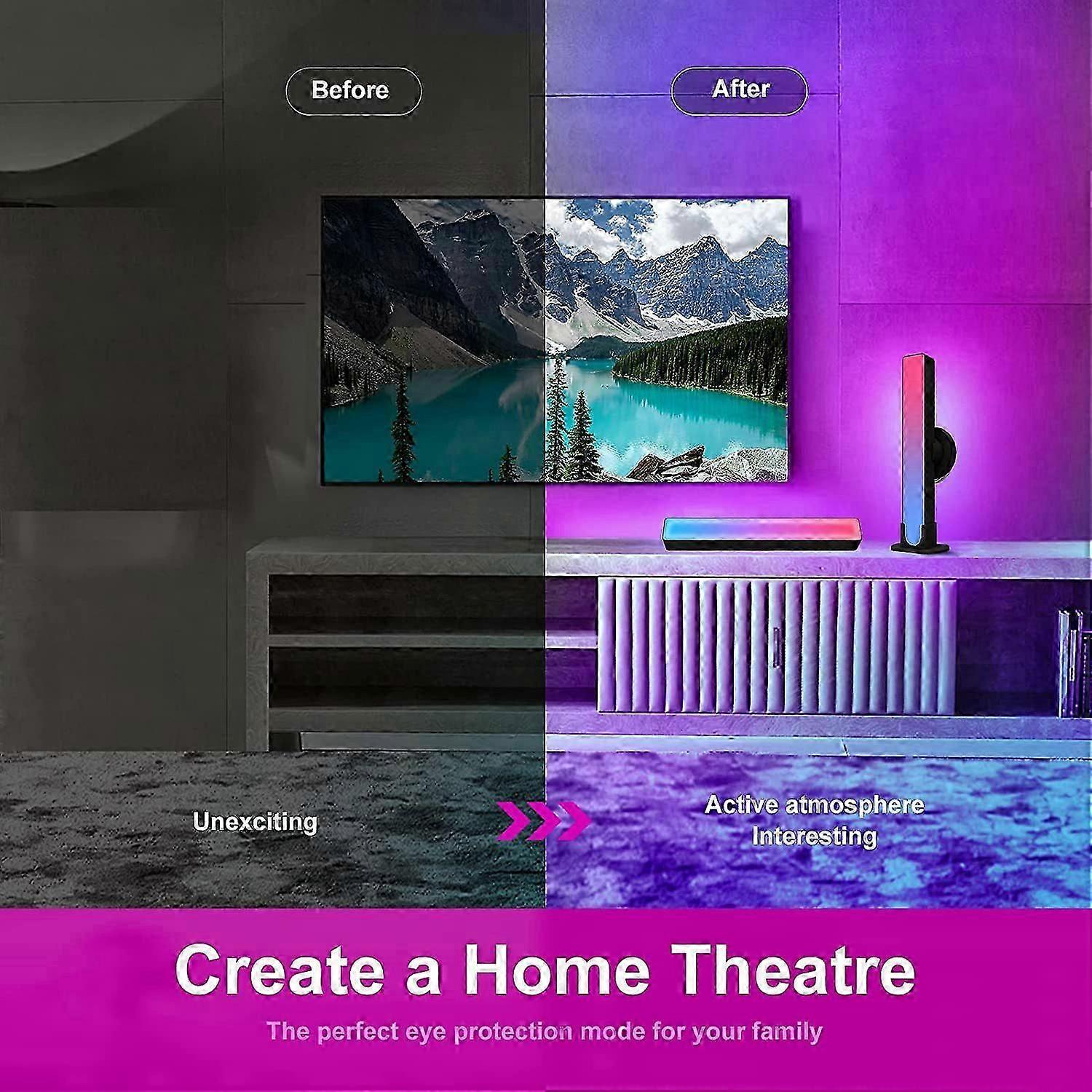 LED Light Bar Gaming Ambient Light Bluetooth TV Backlight RGB Effect ...