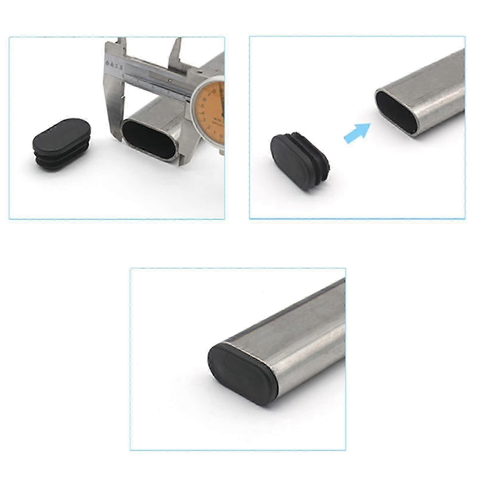 100 Pcs 15x30mm Oval Plastic End Caps for Furniture Feet, Chair Legs ...