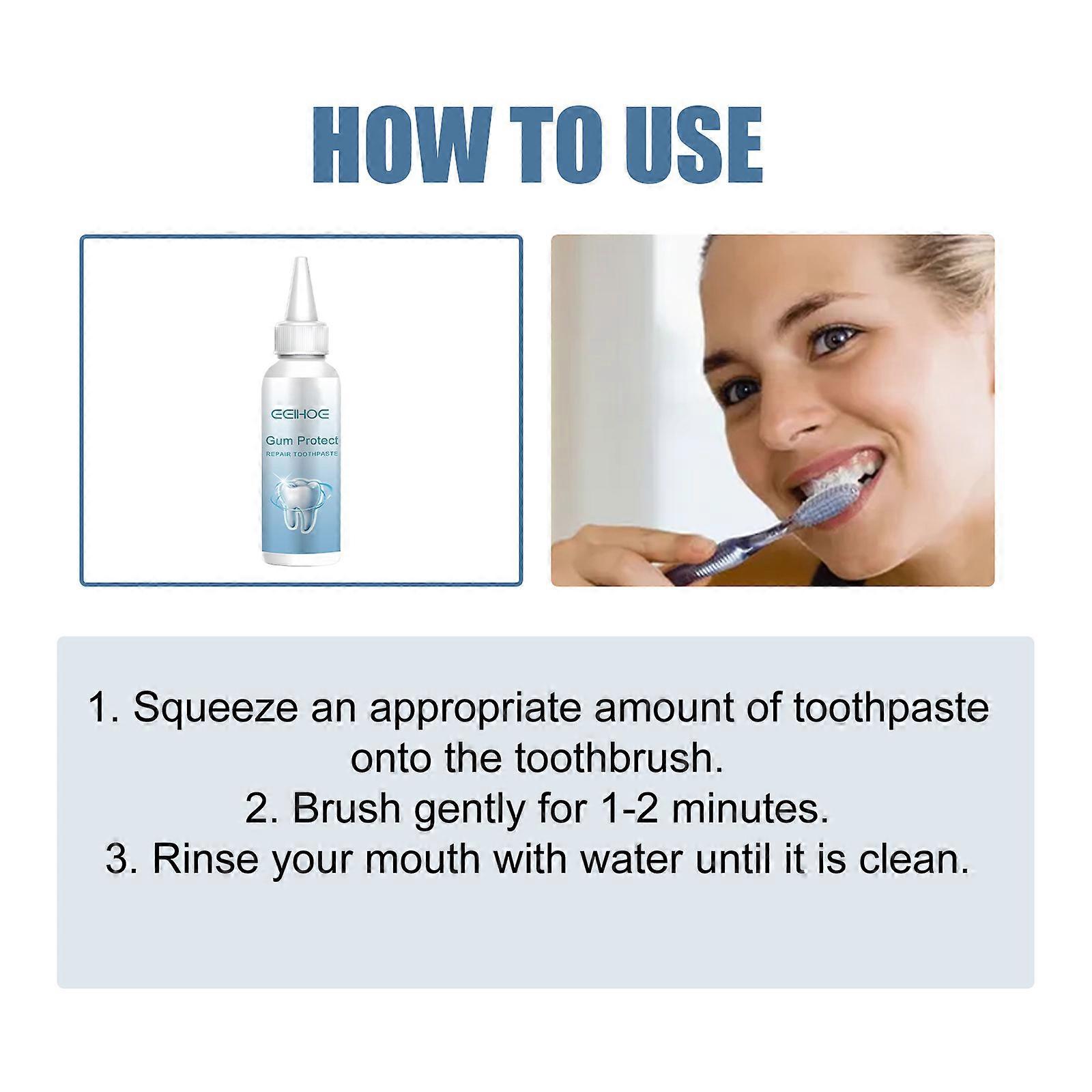 Tooth Repair Toothpaste Gel relief gum swelling pain cleaning yellow ...