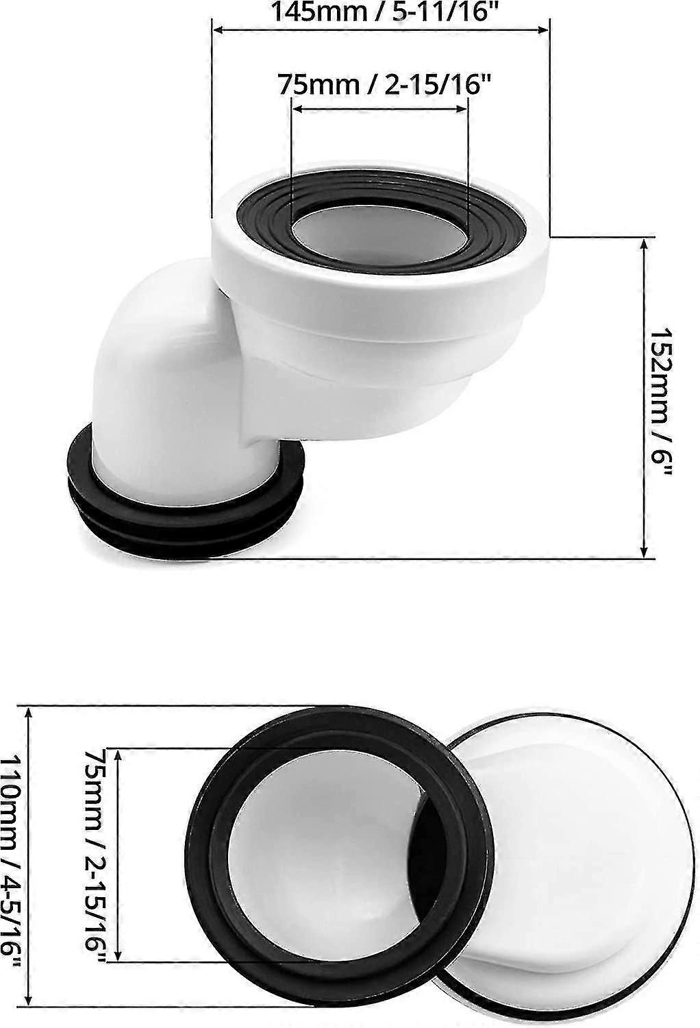 100mm Toilet Offset Pan Connector Pvc Waste Pipe Connector | Fruugo UK