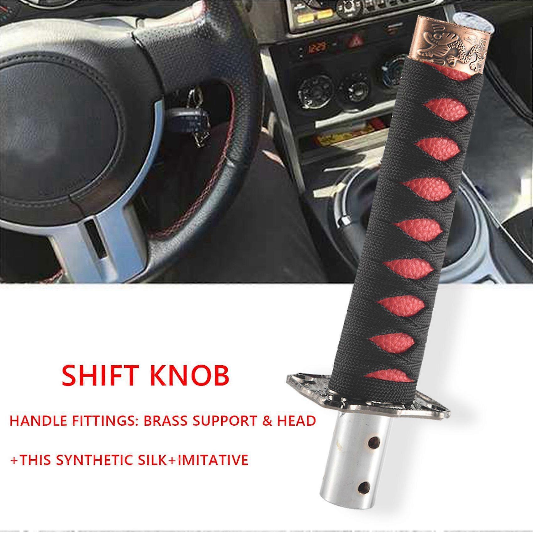 Universal Samurai Sword Knob Shifter Katana Metal Black+Red 15cm ...