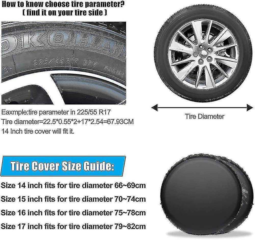 Universal Spare Tire Cover, Pvc Leather Waterproof Dust-proof Universal ...