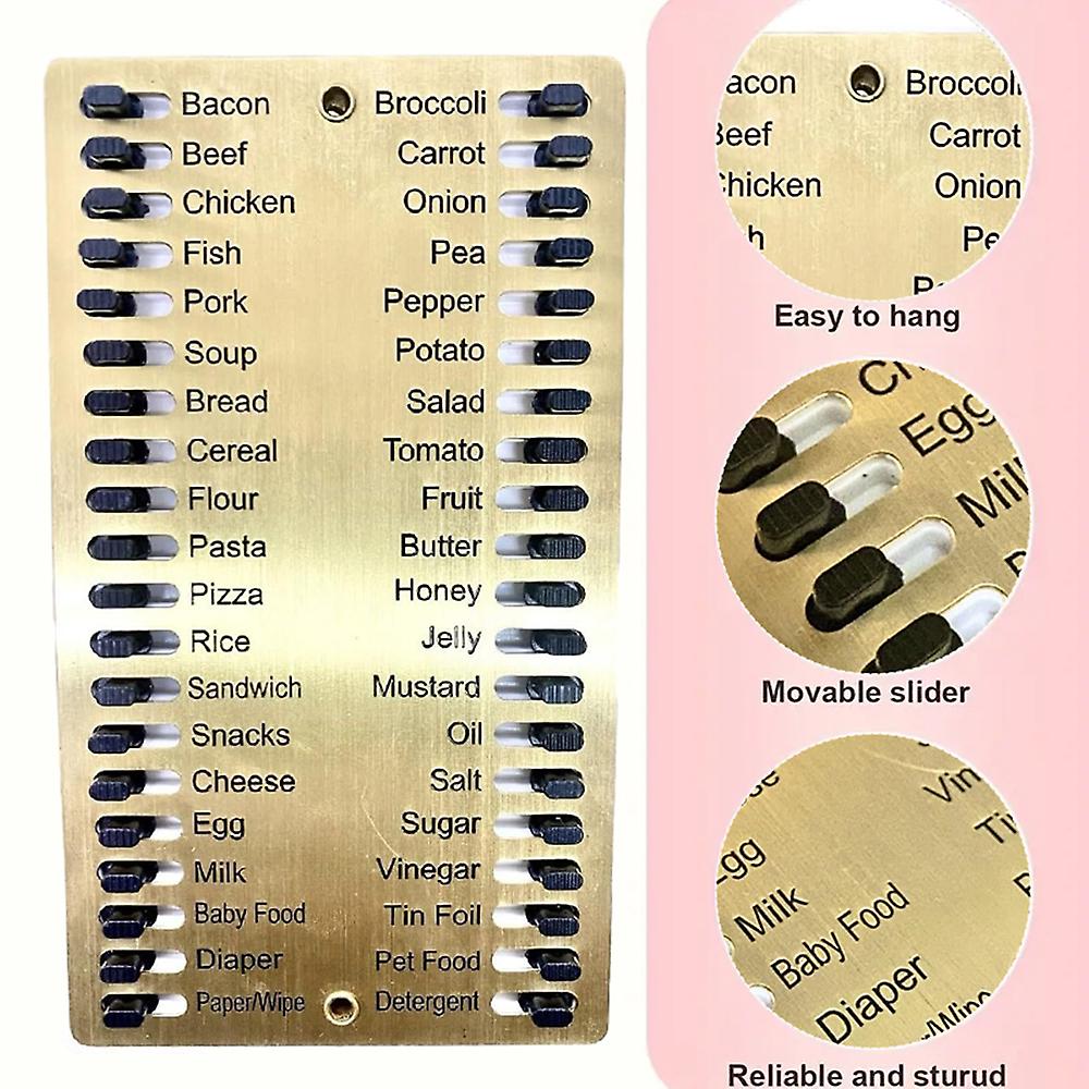 Small Metal Shopping List Reminder Board Heavy Duty Shopping Memo ...
