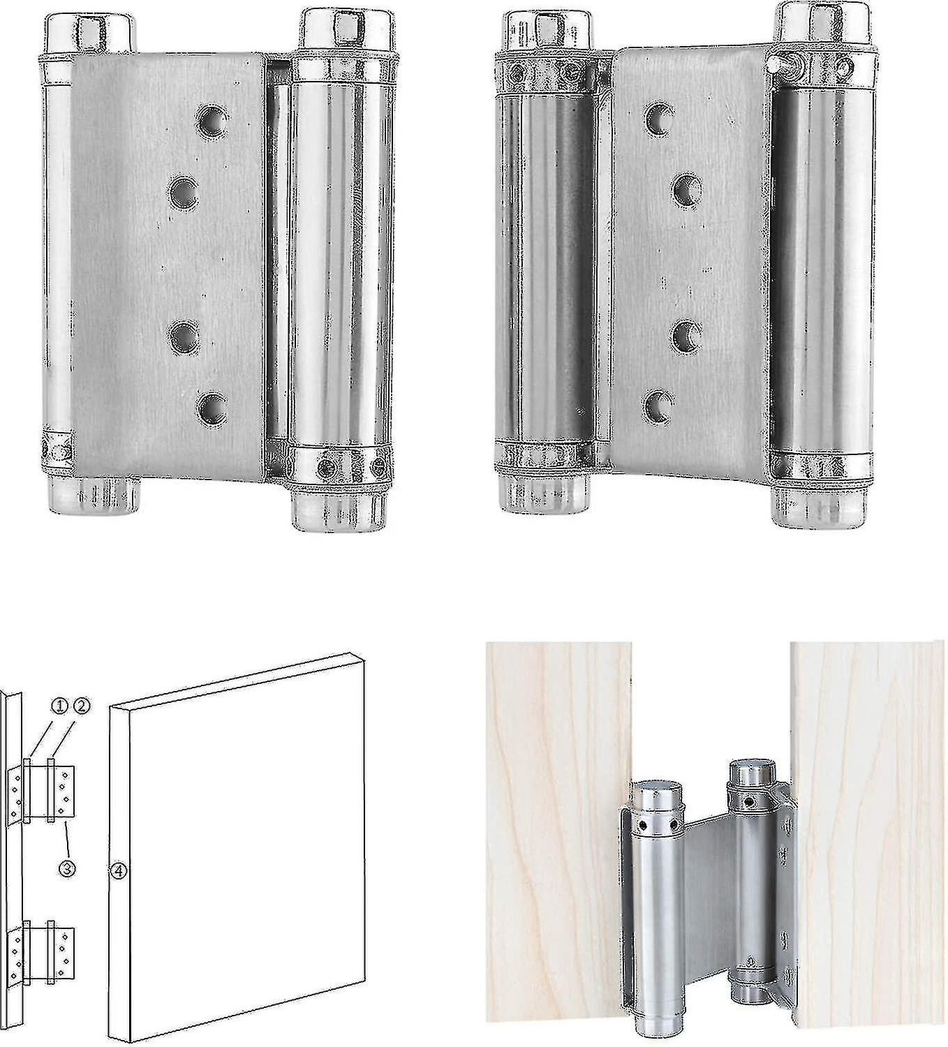 Strong Double Acting Stainless Steel Spring Hinges 3"self Loading For ...