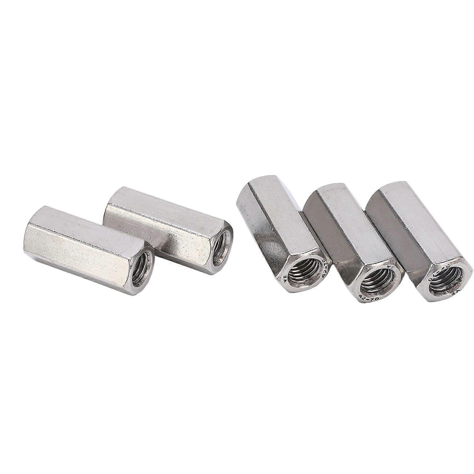 5Pcs Coupling Nut Hex Stainless Steel Anti Corrosion M12 Connector Nut ...