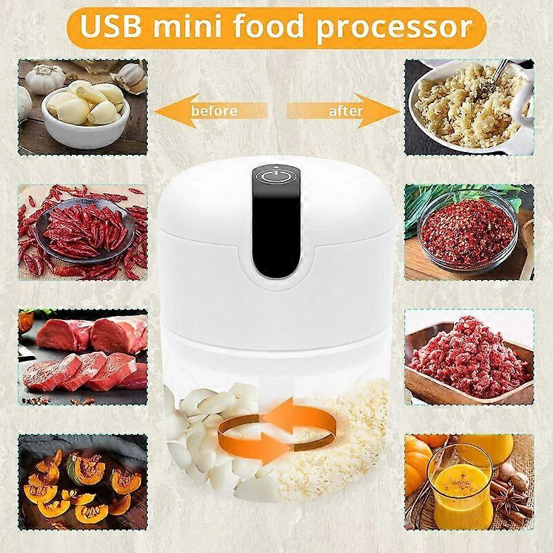 Mini Electric Shredder 250ml, Mini Portable Food Shredder Cordless USB ...