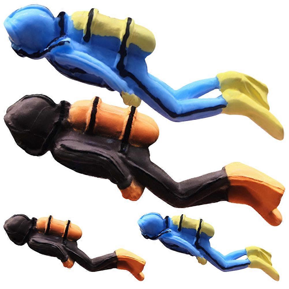 4Pcs Diver Figurines Mini Swimmers Figurines Tiny Diver Model for ...