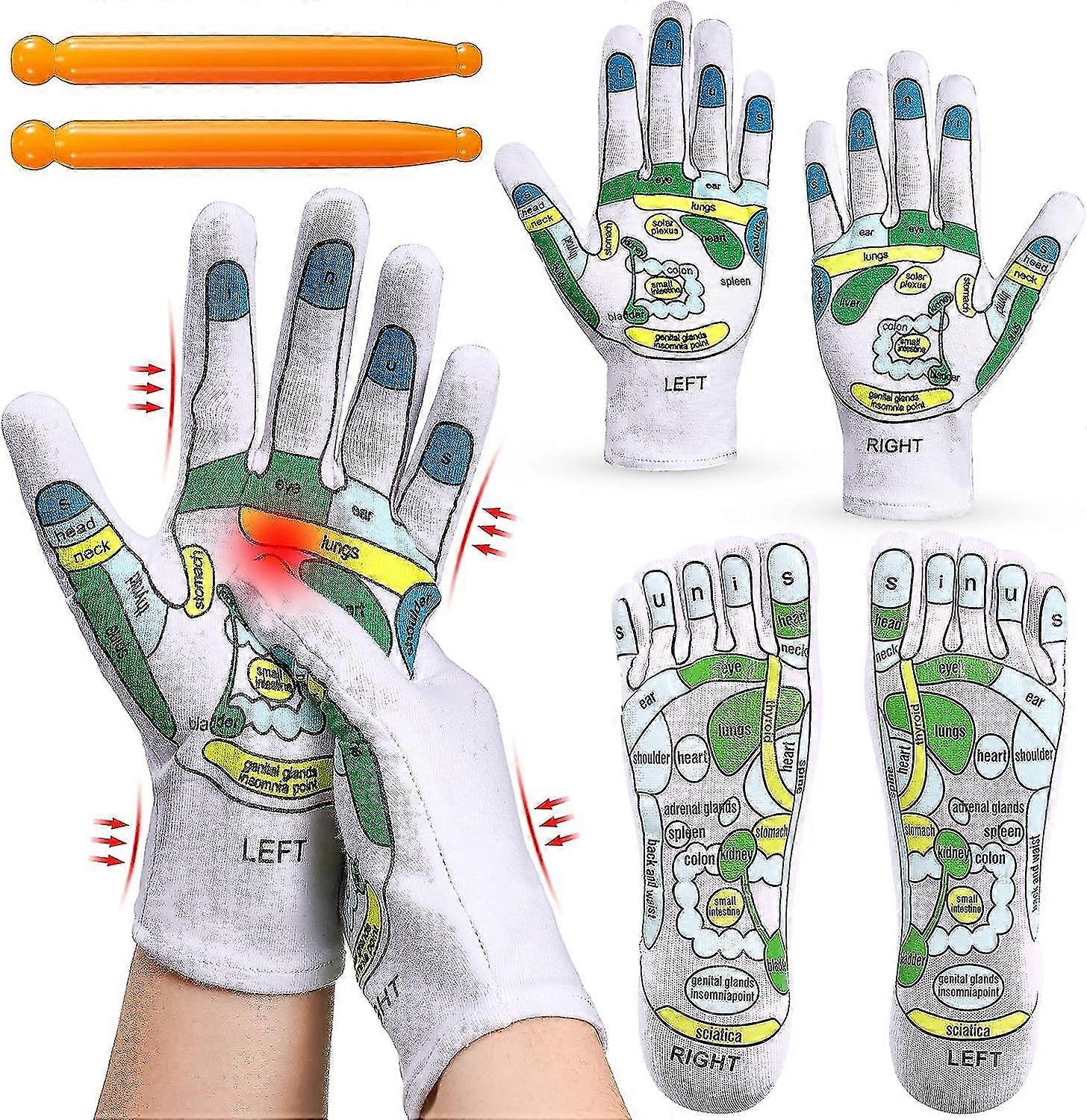 Acupressure Reflexology Tools Set 4 Pcs Socks And Gloves, Tutorial ...