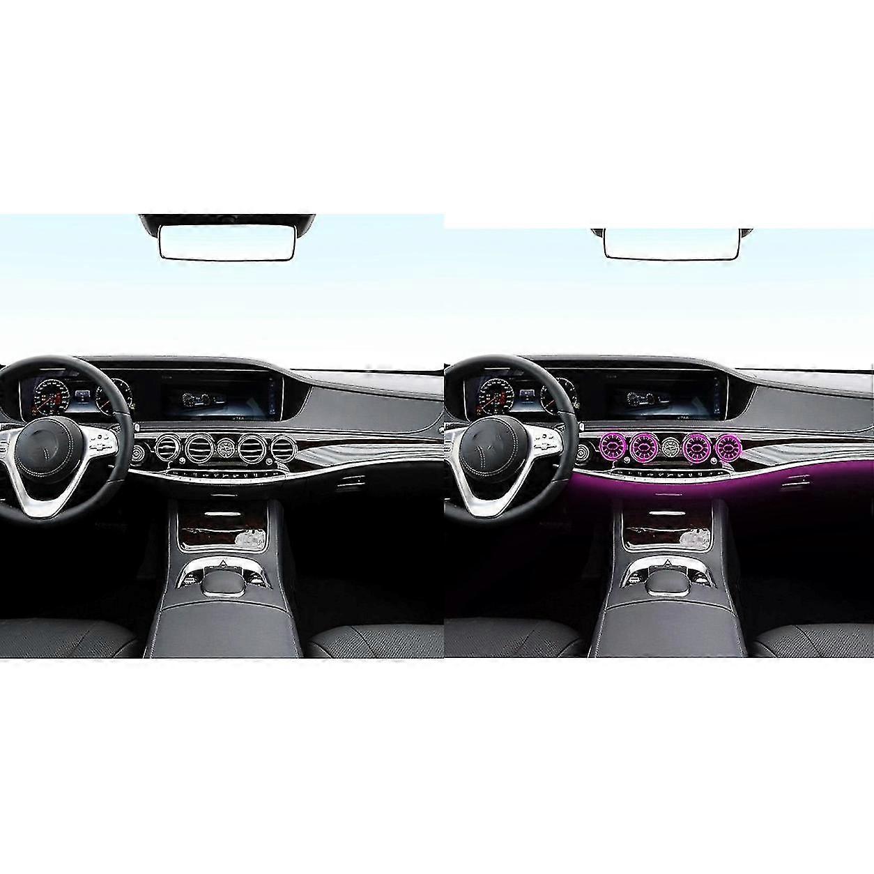 64 Color Car Rear Turbine Air Outlet Ambient Light A/C Vent Outlet ...