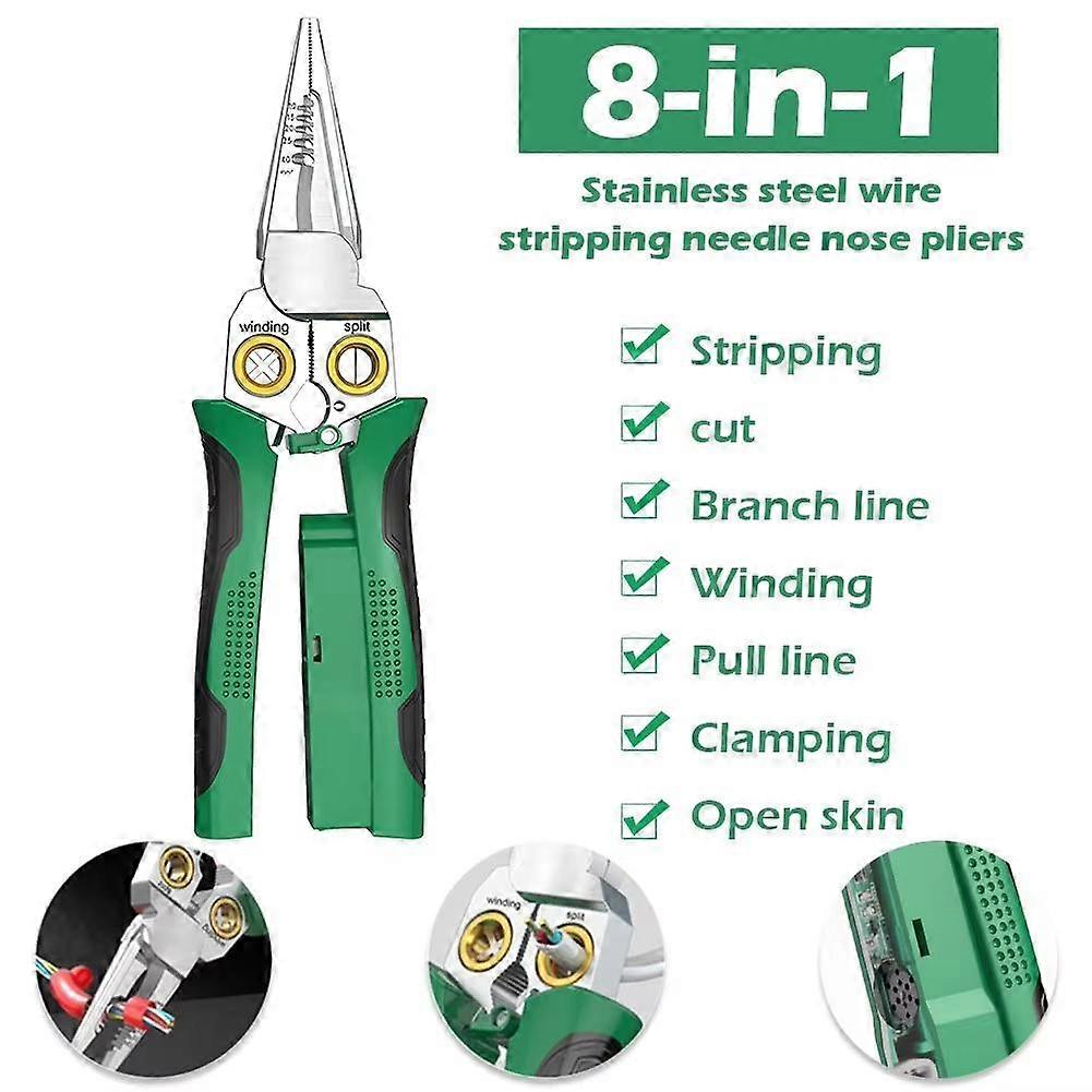 8/7 In 1 Wire Stripping Pliers Multifunction Electrician Cable Cutter ...