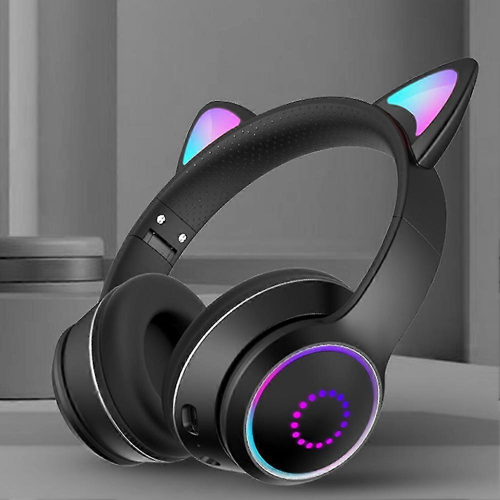 Bluetooth 5.0 Wireless Gaming Headset Adjustable Headband Cat Ear With ...