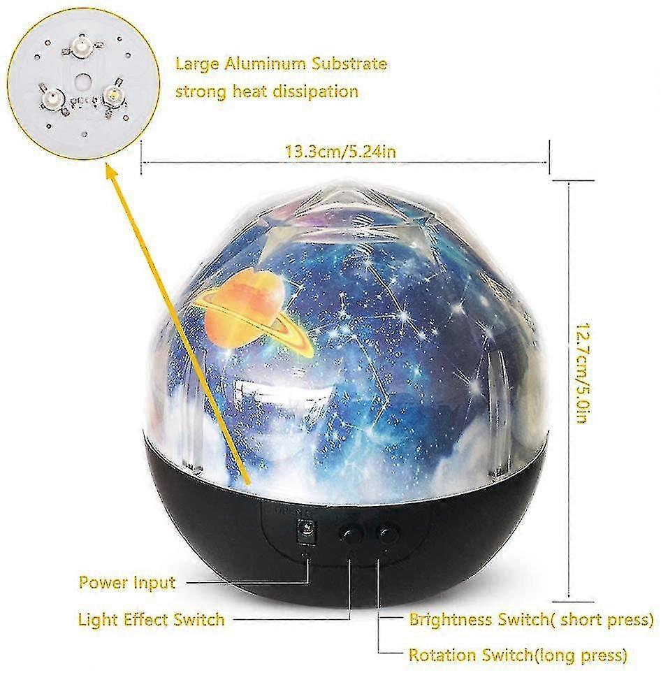 Night Light Projector For Kids-360 Rotating Planet Projection Lamp ...