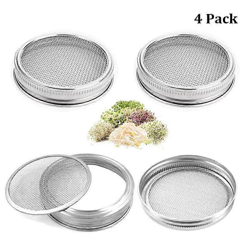 6Pcs Sprouting Lids Kit with 4Pcs Sprouting Lid Stainless Steel Screen ...