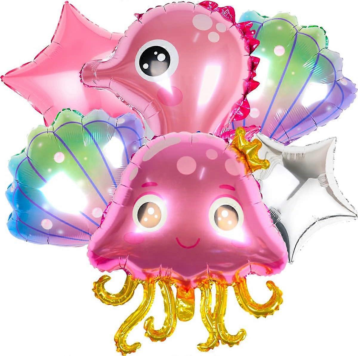 Ocean Animals Foil Balloon Jellyfish Balloon Sea Horse Aluminum Balloon ...