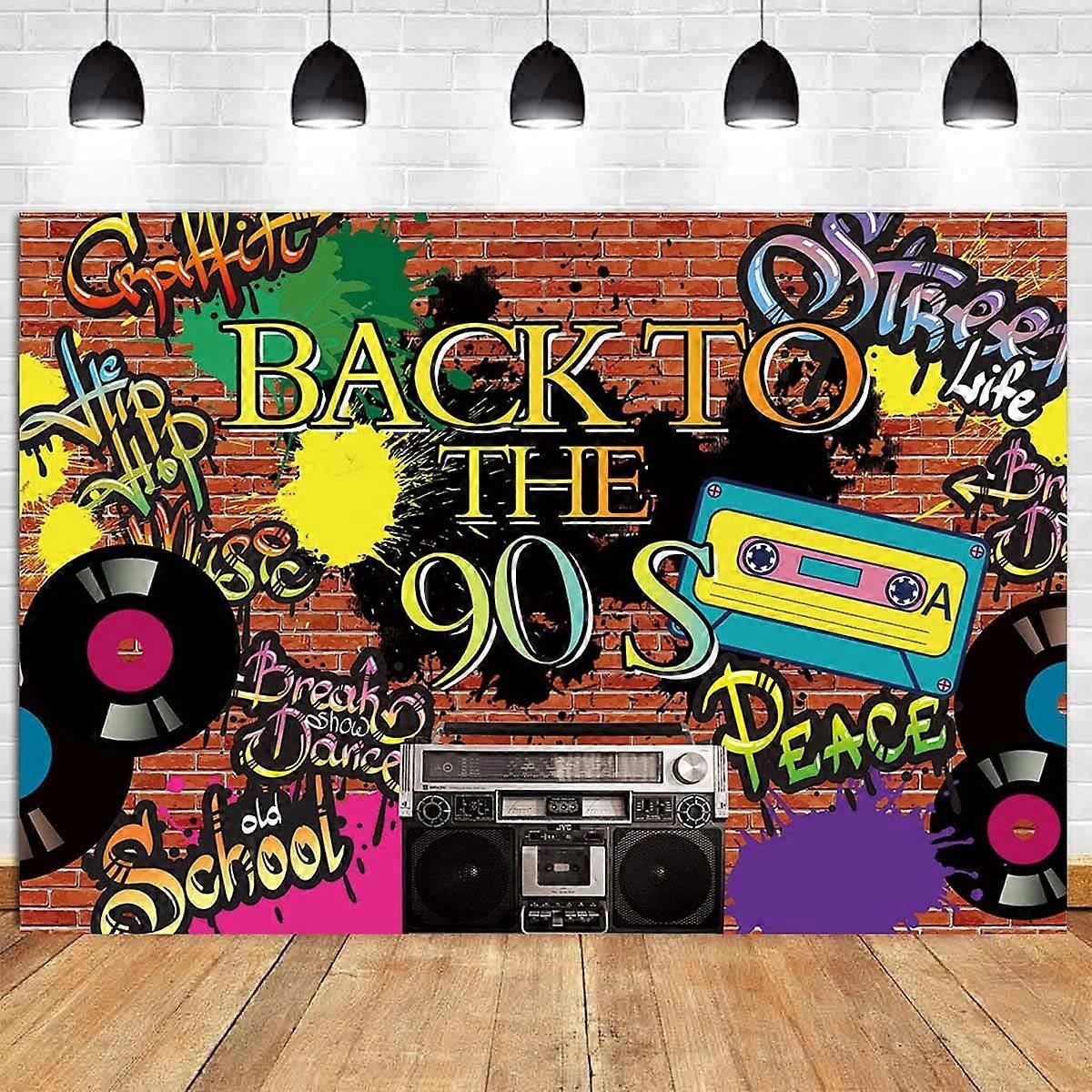 Back to The 90S Themed Party Backdrops Hip Hop Graffiti Retro Wall ...