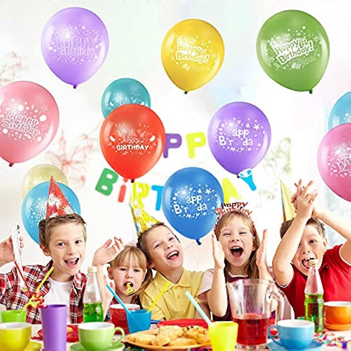 48 Pieces Happy Birthday Decorations Balloons 12 Inch Latex Colorful ...
