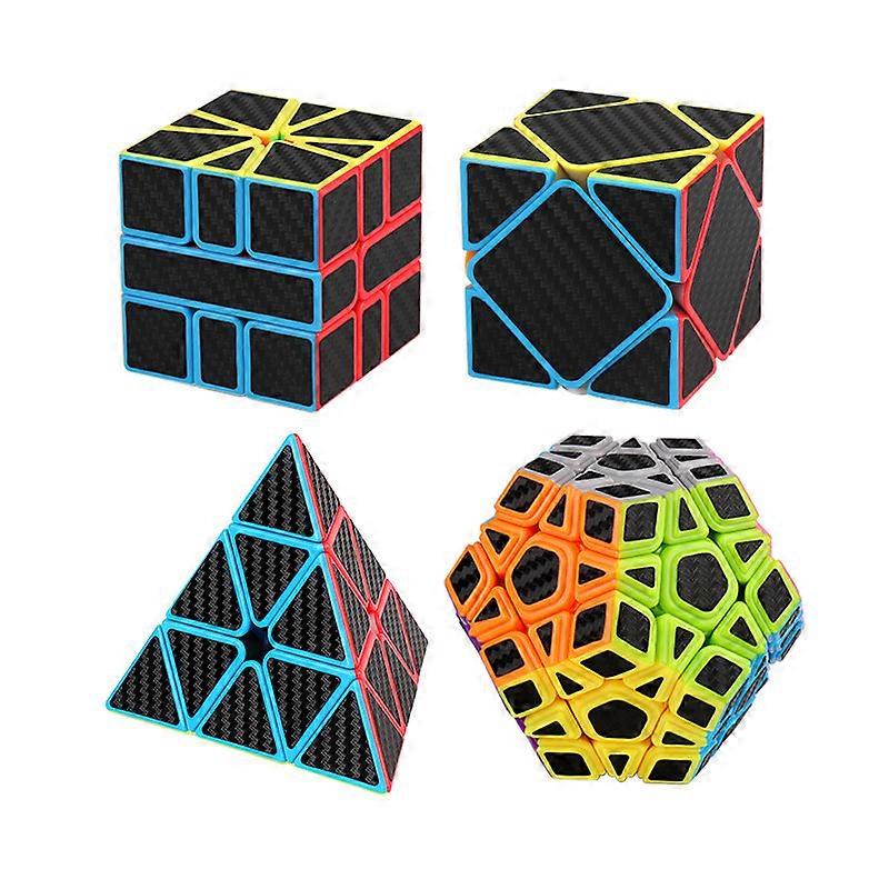 MOYU MeiLong 3x3x3 4x4x4 Magic Cube Multicolor Carbon Fiber Stickers ...
