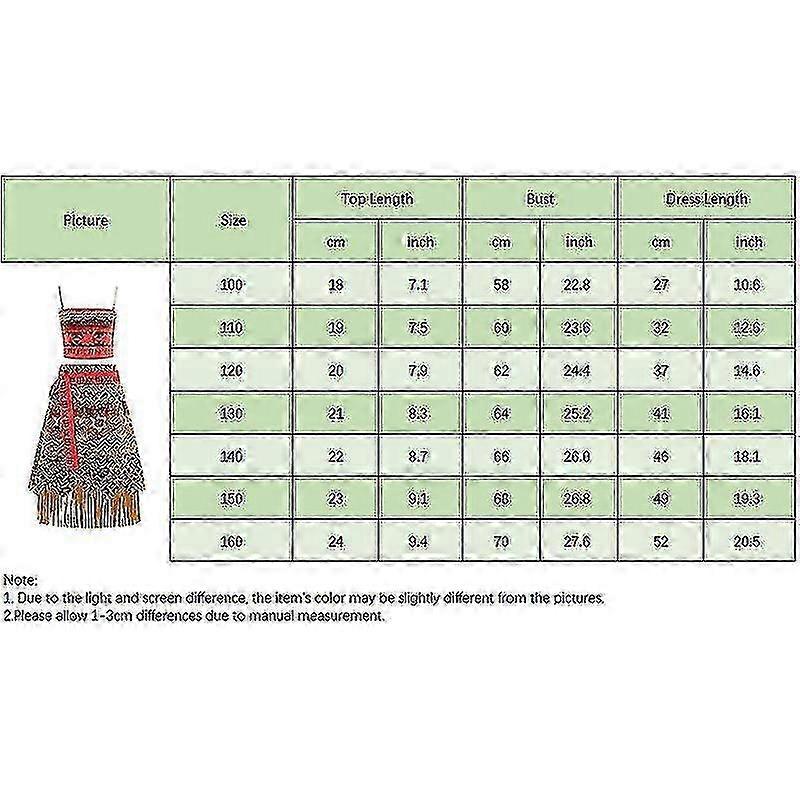 Girl's Moana Dress Cosplay Costume Oceania Girls Hula Skirt Costume ...