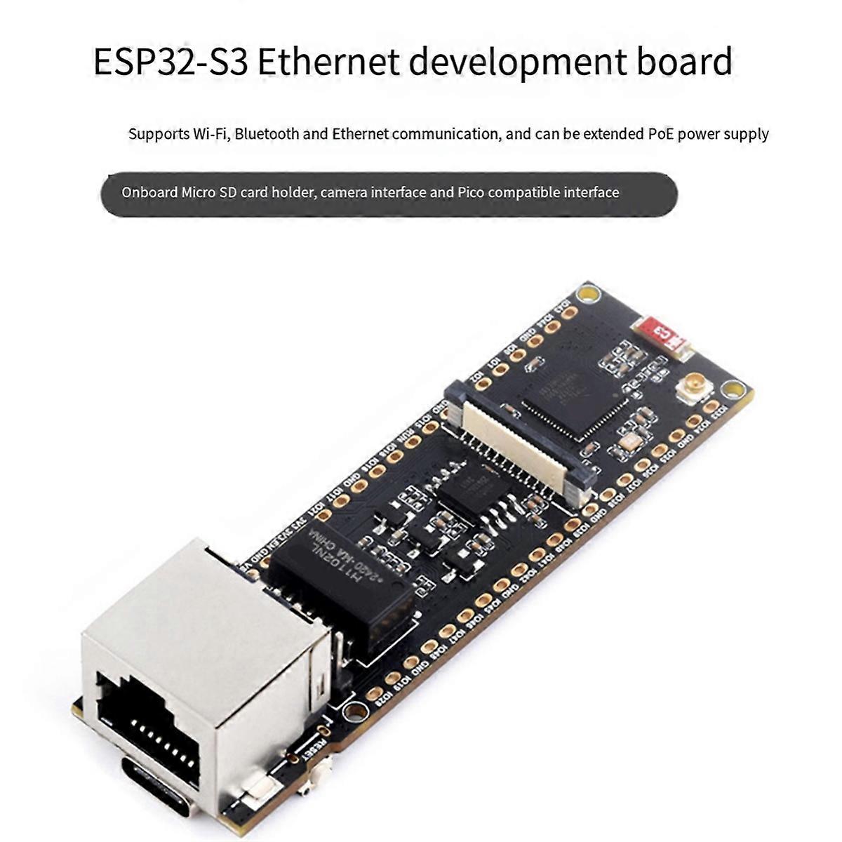 ESP32-S3 ETH Camera Development Board PoE RJ45 / OV2640 OV5640 Port / W5500 / Micro-SD for Size ...