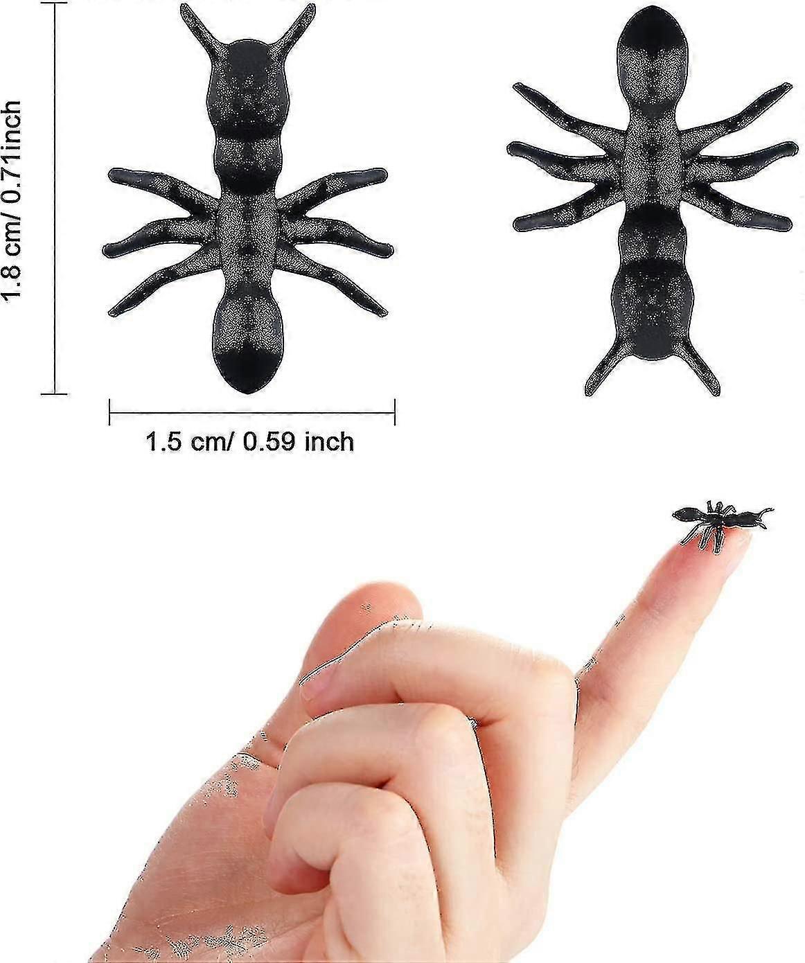 300 Pieces Fake Ants Prank Plastic Black Ant Bugs Joke Toys Realistic ...