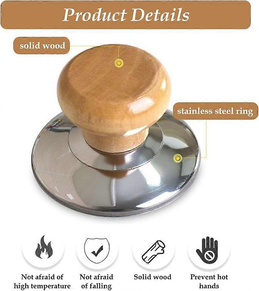 4 Pieces Wooden Lid Handle Knob, Universal Replacement Knobs, Lid Knobs ...