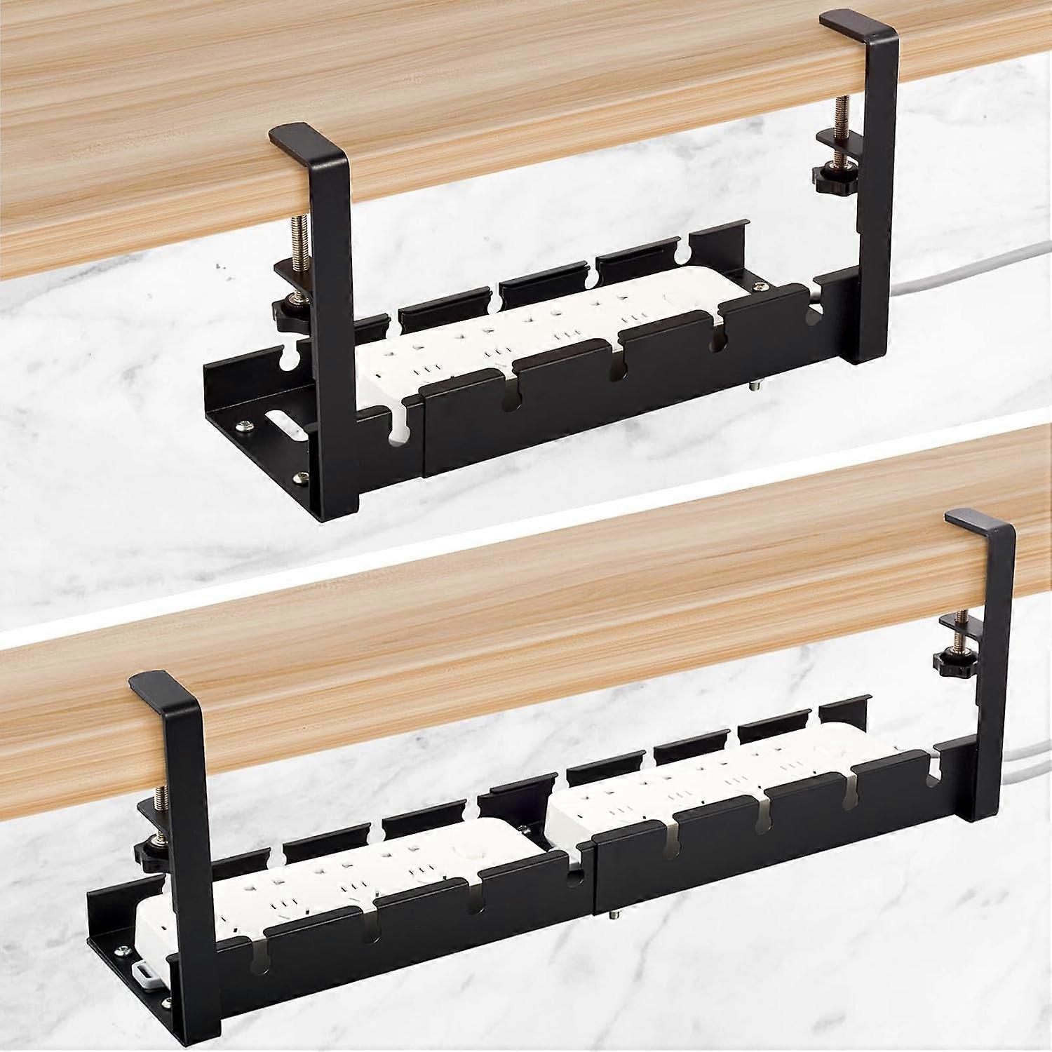 Cable Duct Desk Black Cable Management Tray, No Drilling Holder for ...