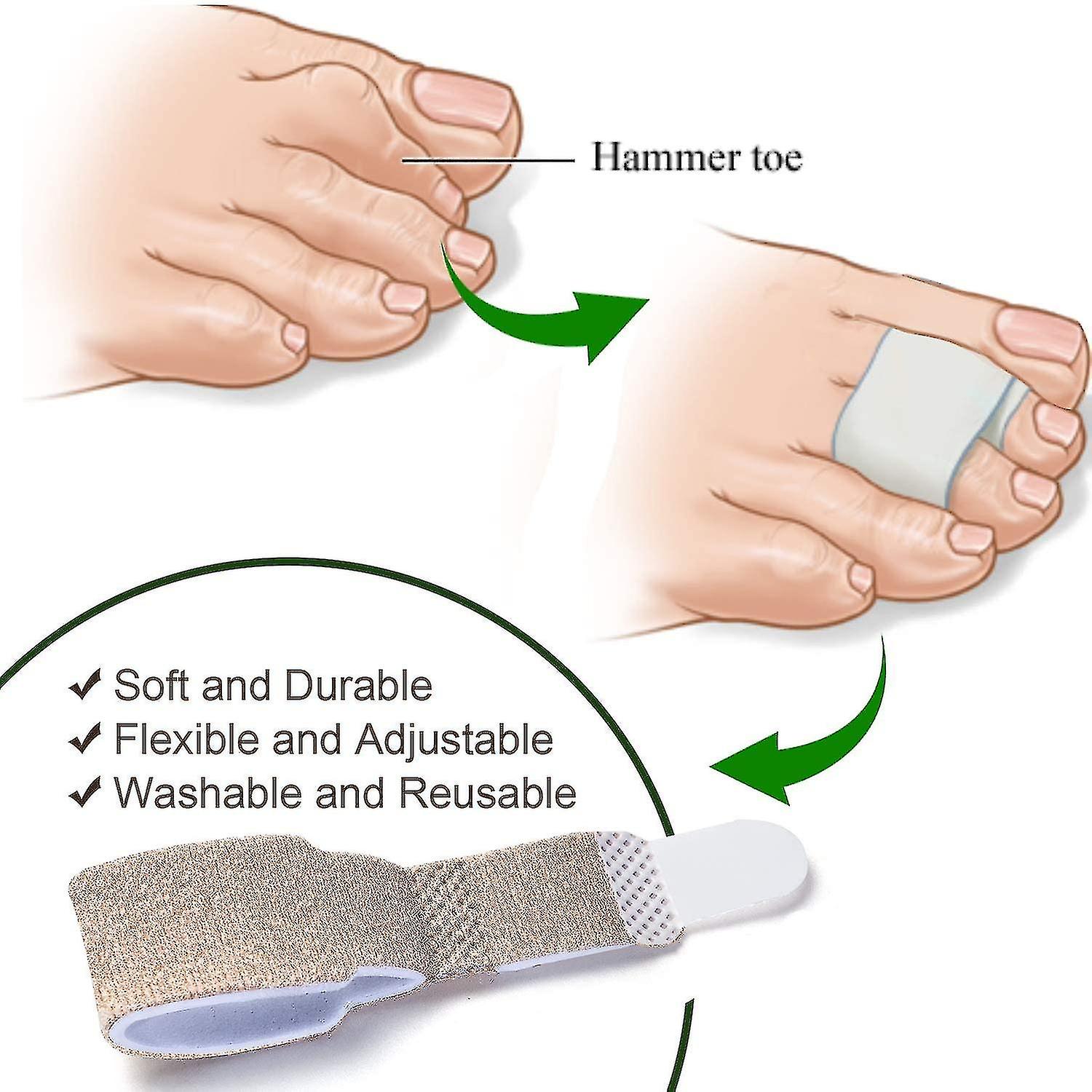 8-pack Of Hammer Toe Straighteners For Straightening Hammer Toes ...