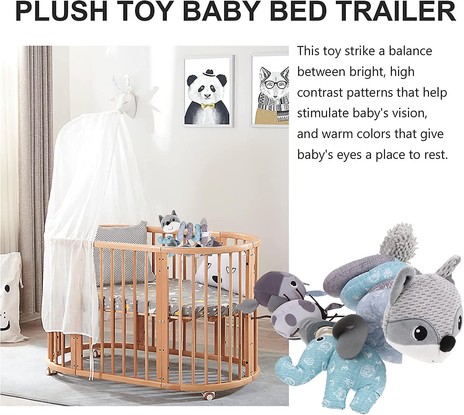 Musical Activity Spiral Car Seat Toys Animal Fox Plush Toy Cot Pram ...