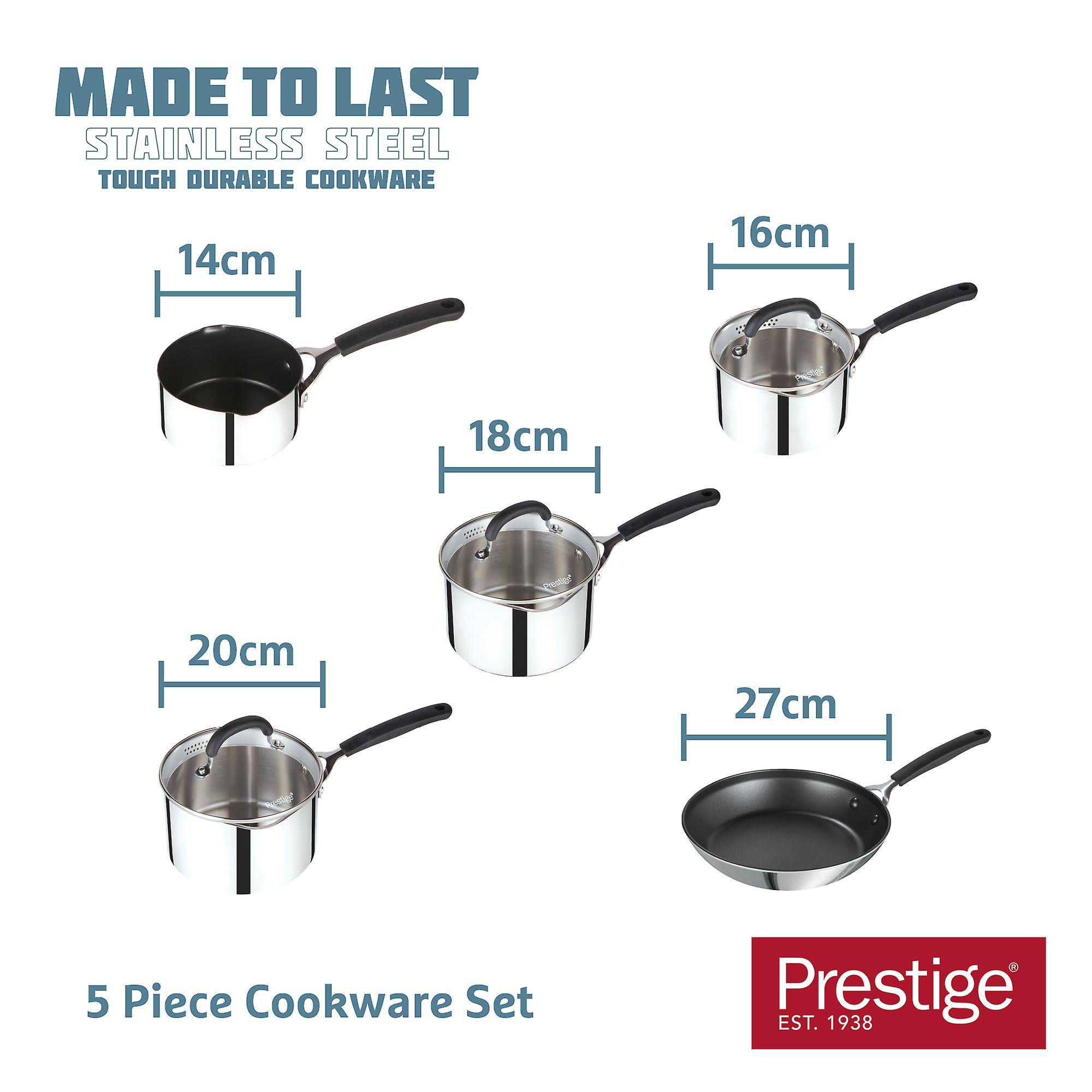 Prestige Made to Last Cookware Set with Soft Grip Silicone Handles ...