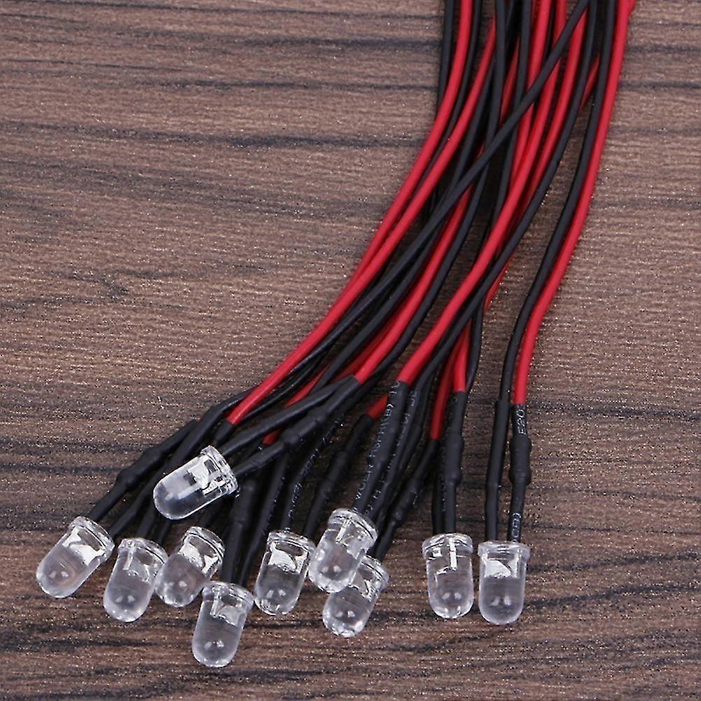 10pcs 20cm 3mm/5mm Led Lamp Cable Bulb Pre-wired Dc Emitting Diode ...