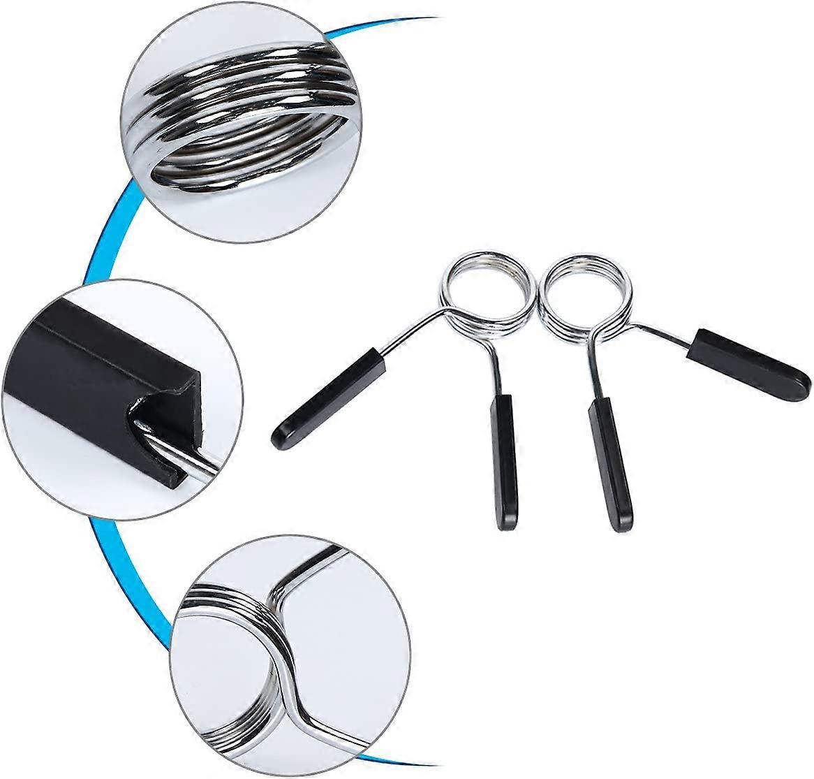 2 Pack 30mm Dumbbell Spring Clasps Dumbbell Spring Collars with Rubber ...